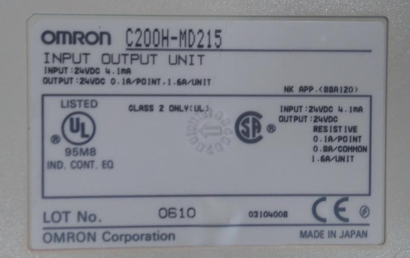 OMRON INPUT OUPUT UNIT C200H-MD215 - 裕益科技自動化設備可程式編碼器PLC分散式控制系統DCS